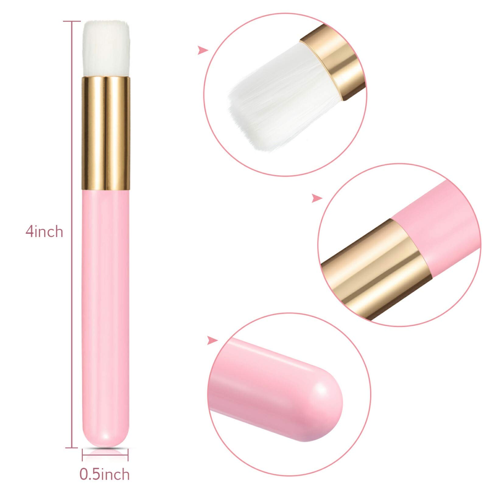 5 Pieces Lash Shampoo Brushes Facial Cleansing Brushes Nose Pore Deep Cleaning Brush Peel off Blackhead Removing Brush Tool Cosmetic Lash Cleanser Brush Eyelash Extensions Nose Blackhead Brush (Pink)