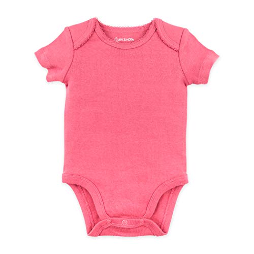 Mac & Moon Organic Cotton 5-Pack Short Sleeve Bodysuits in Bunny Floral Tones, Baby Girl