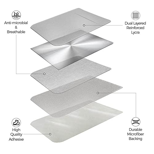 3Pack Cell Phone Card Holder Double Pocket for Back of Phone for ID/Credit Cards,Stick On Card Wallet Sticker Stretchy Lycra Fabric for iPhone,Android and Smartphones-Purple&Silver&Blackā¦