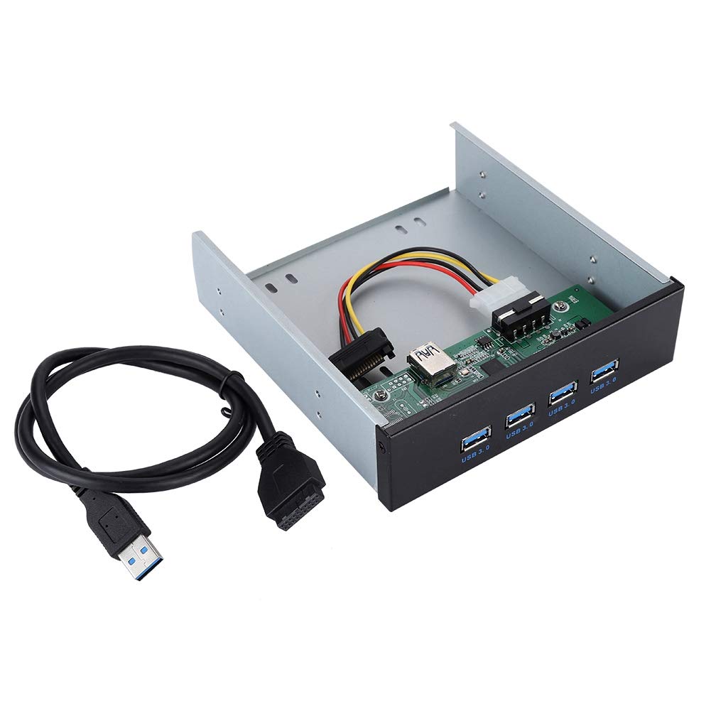 5.25 Inch 4 Port USB 3.0 Front Panel 5.25 Inch 19Pin to USB3.0 CD Driver 4 Port Hub Front Panel CD ROM Expansion Mobile Rack with SATA Cable