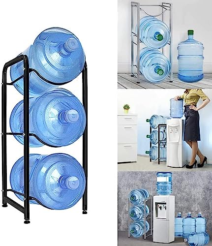 3-Tier Water Jug Holder Rack Water Cooler Jug Rack 5 Gallon Water Bottle Holder Detachable Heavy-Duty Dispenser Organizer for Home Kitchen Office Save Spacer (3-Tier)