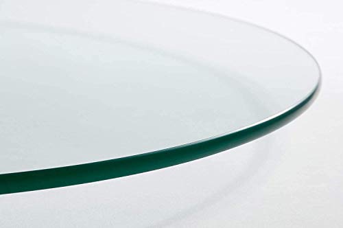 32" Round Tempered Clear Glass Table Top - 3/8" Thick with Flat Polish Edge