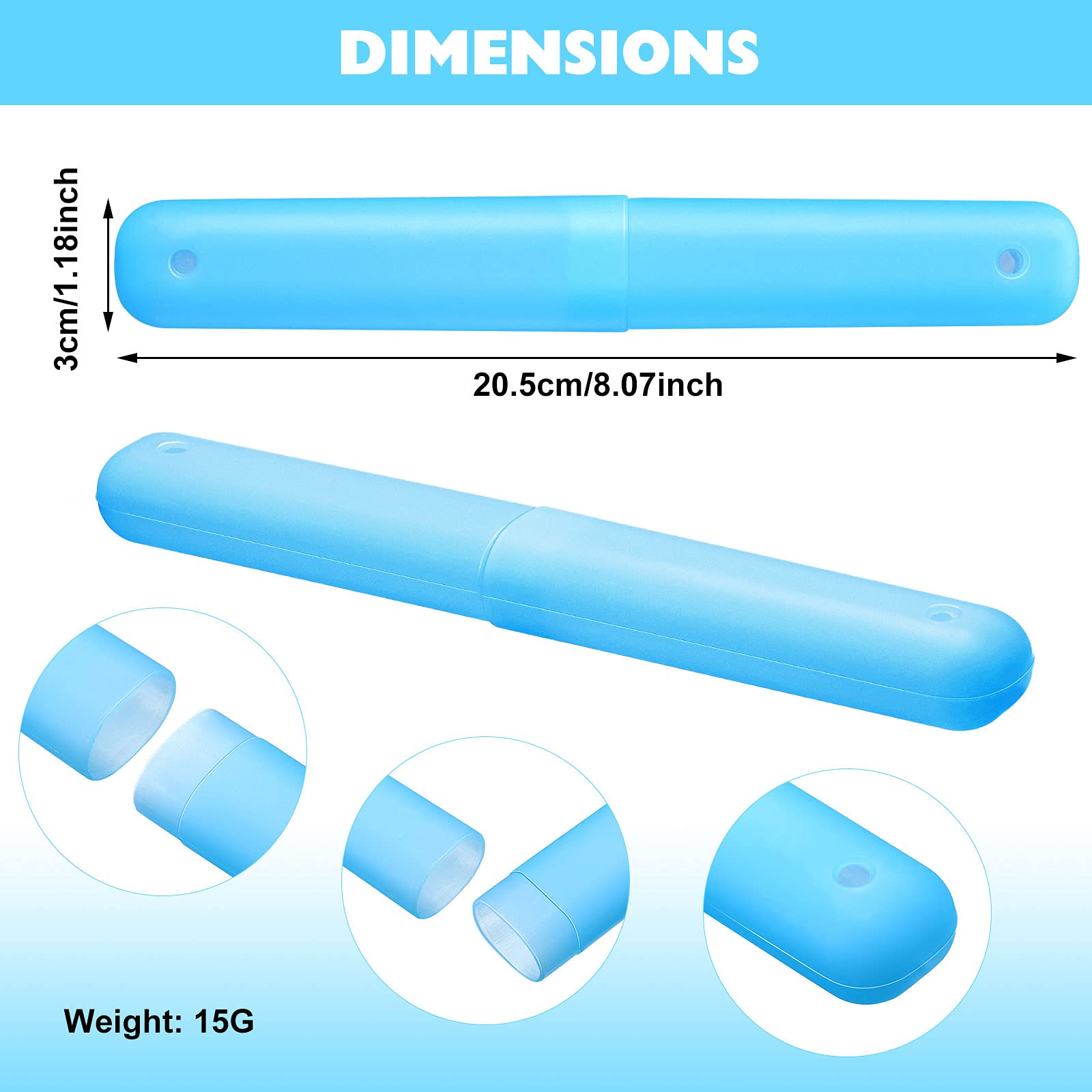 40 Pieces Travel Toothbrush Holder Case Portable Plastic Pencil Case Holder Toothbrush Carrier Cover Case Bulk Toothbrush Storage Containers for Traveling Camping Bathroom Business, 7 Colors
