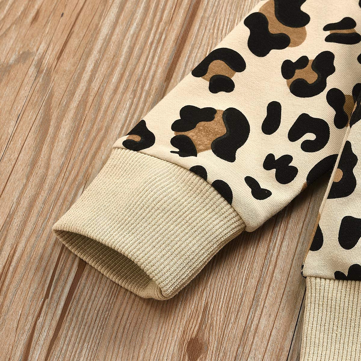 BOEBNOZCV Toddler Baby Girls Boy Leopard Print Sweater Long Sleeve Pullover Tops Blouse Sweatshirt Autumn Clothes (Leopard,5-6T)