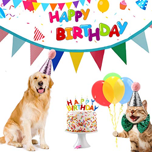 3pcs Dog Birthday Hat for Pets Party Decoration Supplies, Cat Kitten Headband Hats Charms Grooming Accessories