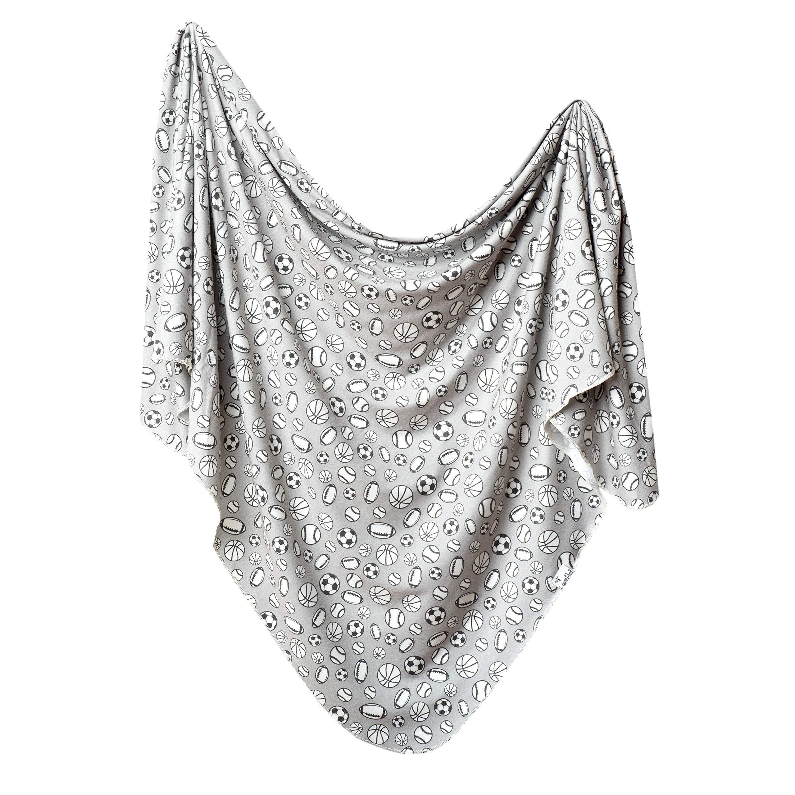 Large Premium Knit Baby Swaddle Receiving Blanket "Champ" by Copper Pearl