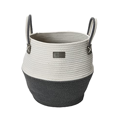 Household Essentials Bono Basket, Cotton, Gray and White