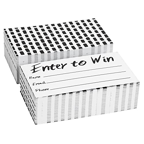 200-Pack Enter to Win Cards, 3.5x2 White Entry Form Raffle Tickets Slips for Fairs, Contests, Ballots, Carnivals, Drawings, Auction Events, Prize Games, Fundraisers
