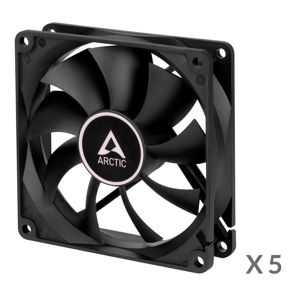 ARCTIC F9 PWM PST (5 Pack) - 92 mm PWM PST Case Fan with PWM Sharing Technology (PST), Quiet Motor, Computer, Fan Speed: 150-1800 RPM - Black