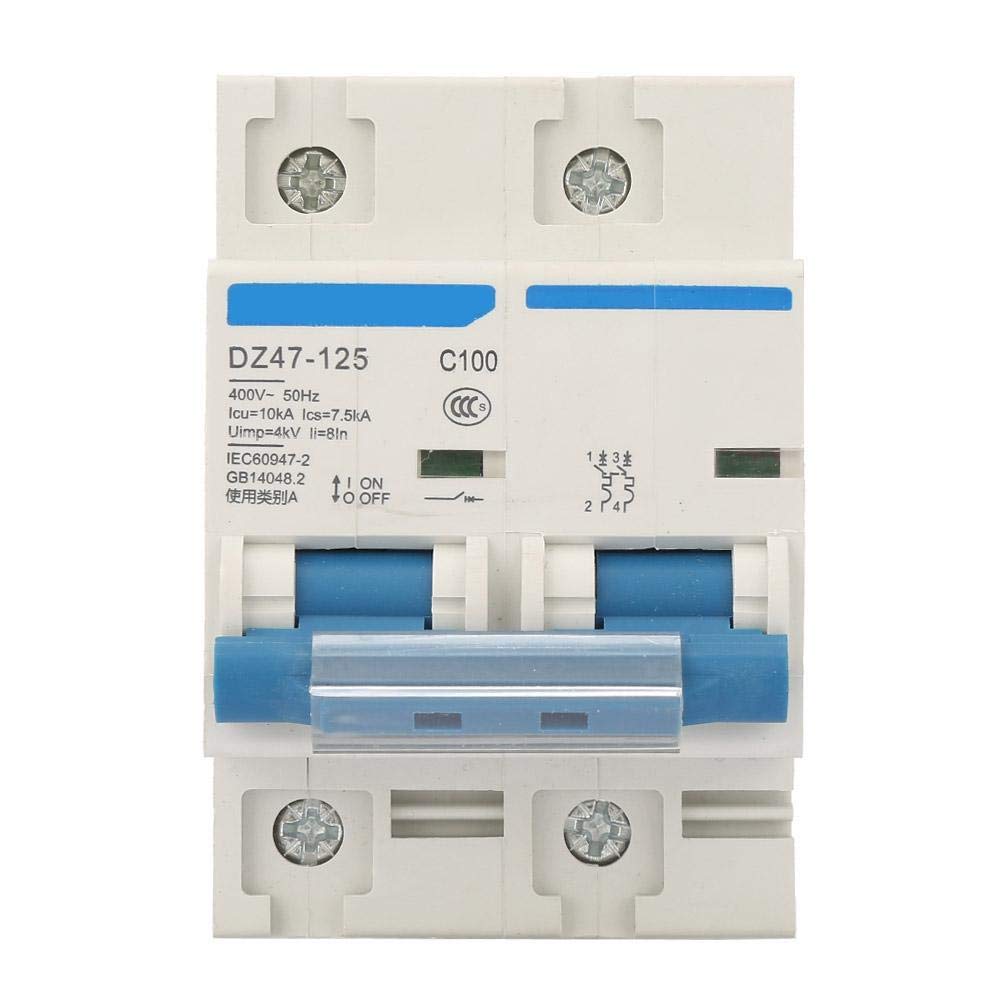 400V 80/100/125A Electric Circuit Breaker 2 Pole Circuit Breaker MCB Leakage Switch DZ47-125 Current Miniature Circuit Breaker (100A)