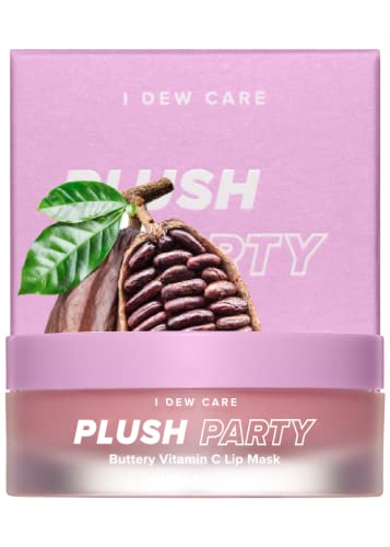 I DEW CARE Overnight Lip Sleeping Mask - Plush Party | Buttery Vitamin C, Moisturizing Balm, With Cocoa Butter For Dry Lips, Glass Skin Look, 0.42 Oz