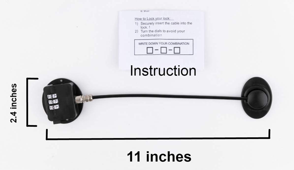 4 Pack Refrigerator Lock Combination Coded Fridge Lock Freezer Child Safety Lock Door Lock with Strong Adhesive No Keys Need Black