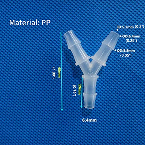 3Pack - PP Barb Oxygen Tubing Concentrator, Pipe Connectors Boat Water Air Aquarium O2 Fuel - Y Shape