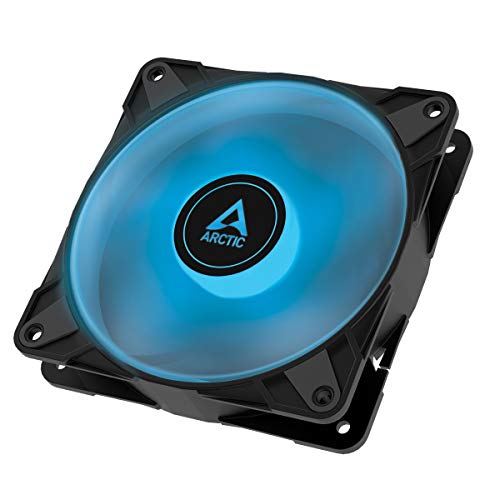 ARCTIC P12 PWM PST RGB - PC Fan, 120mm PWM Case Fan Optimized for Static Pressure, Semi-Passive: 200–2000 RPM (0 RPM <5%), 12V 4 pin RGB LED, Single Fan - Black