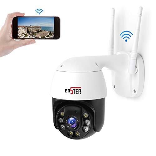 ENSTER Outdoor Security Camera, 360Β° Panoramic PTZ WiFi Camera, Metal Ball Type, 1080P Color Night Vision, Two-Way Audio, Convenient Connection Settings, Suitable for Home