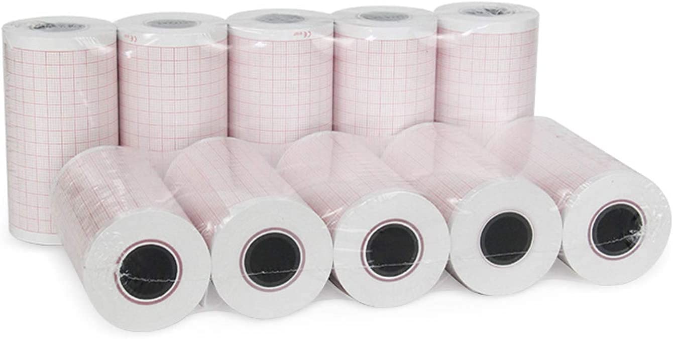 10 Rolls Premium ECG Paper EKG Paper for 3 Channel ECG Machine, Fits for Edan SE-300,SE-3 and SE-301, fits for CONTEC ECG300G and ECG-600G, fits for Biocare iE 300 and iE3