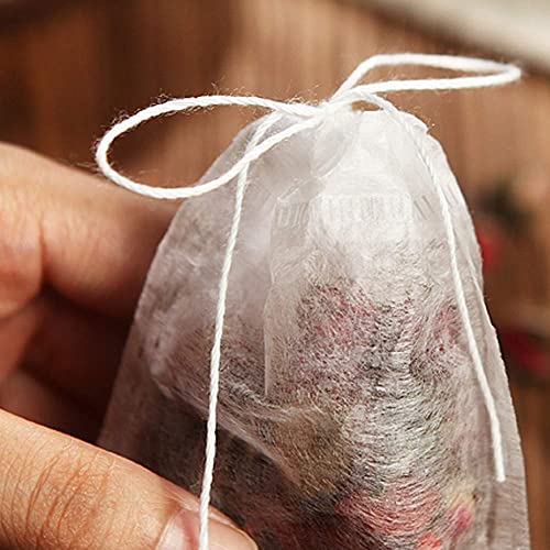 200Pcs Disposable Tea Filter Bags 2.75 x 3.54 inch Tea Infuser Natural Material Drawstring Tea Bag Empty Bags for Loose Tea