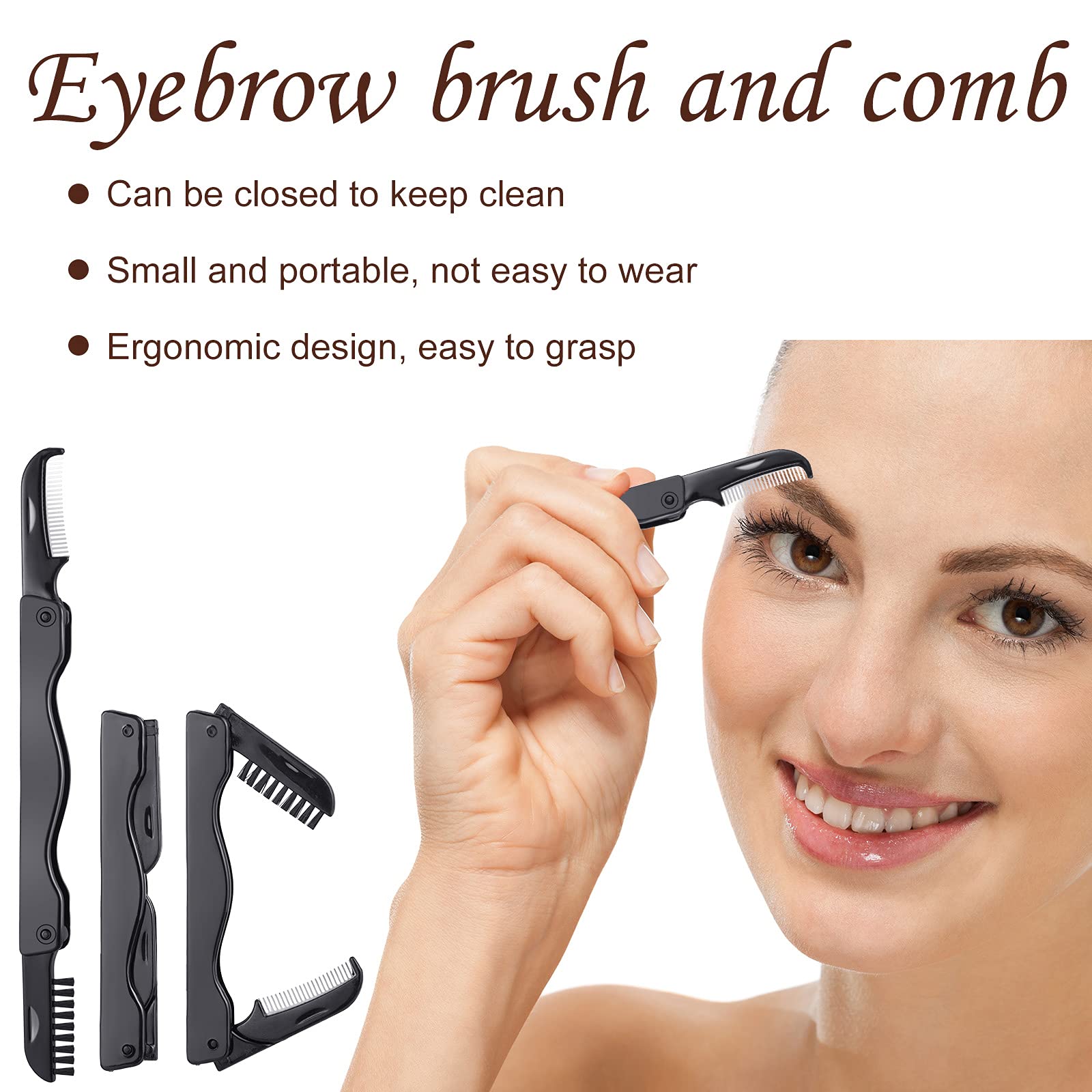14 Pieces Eyelash Curler Kit Eyelash Comb Eyebrow Brush Tweezers False Eyelashes Applicator Tool Eyebrow Trimmer Silicone Refills Pads for Women(Black and Purple)