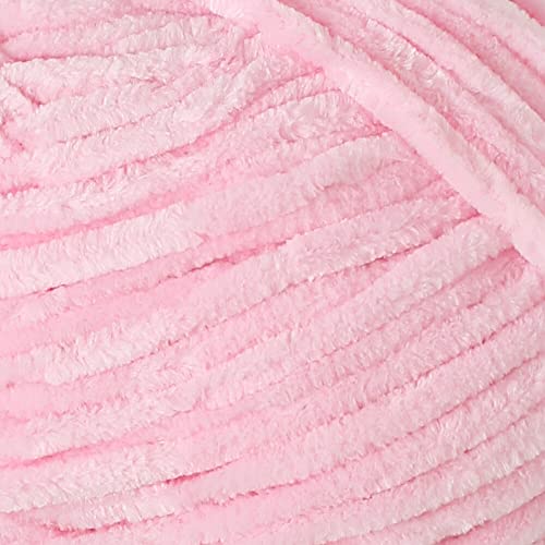 2 Skein La Mia Mellow Velvet Chenille Yarn for Knitting and Crocheting Baby Clothes, Blankets and Accessories, 100% Polyester, 100 gr (3.5 oz) / 115 m (125 Yards), Super Bulky, Pink - 904