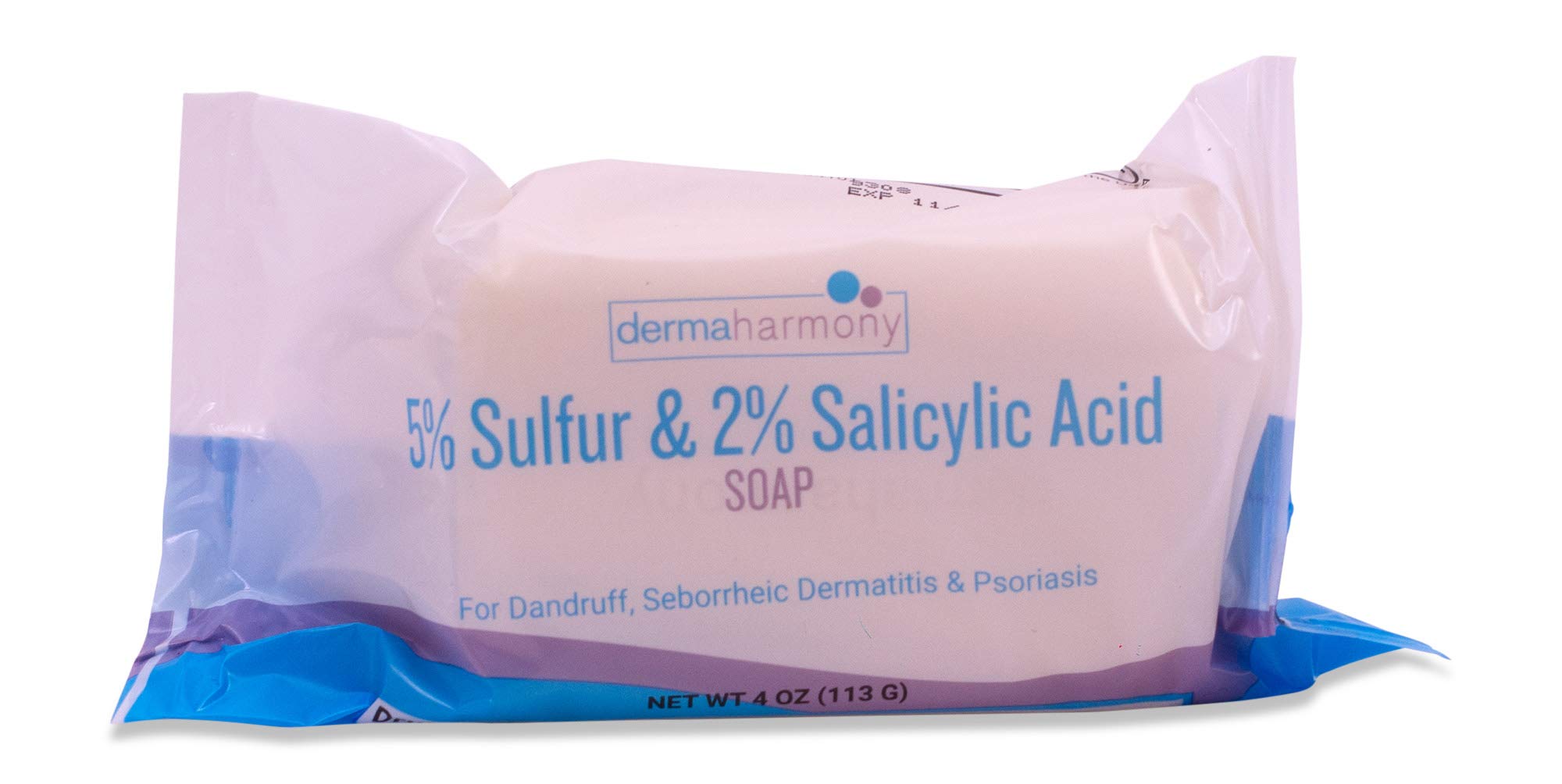 5% Sulfur 2% Salicylic Acid Bar Soap 4 oz – Crafted for those with Seborrehic Dermatitis, Dandruff, and Psoriasis (1 Bar)