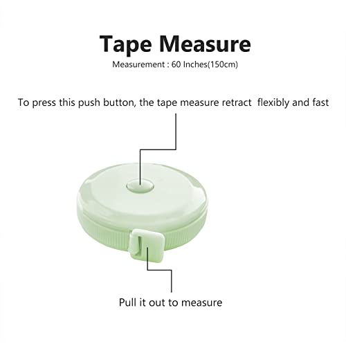 3 Pack Tape Measure Measuring Tape for Body Fabric Sewing Tailor Cloth Knitting Craft Weight LossĀ Measurements Retractable 60-inch 1.5 Meter, Small Push Button Dual Sided Tape Measure Body Measuring