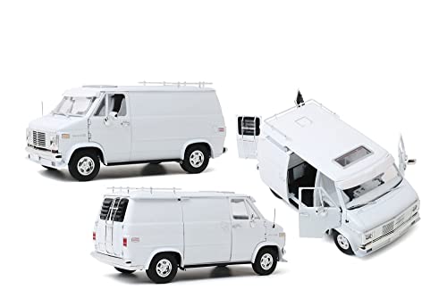 1976 Chevy G-Series Van, White - Greenlight HWY18023-1/18 Scale Diecast Model Car