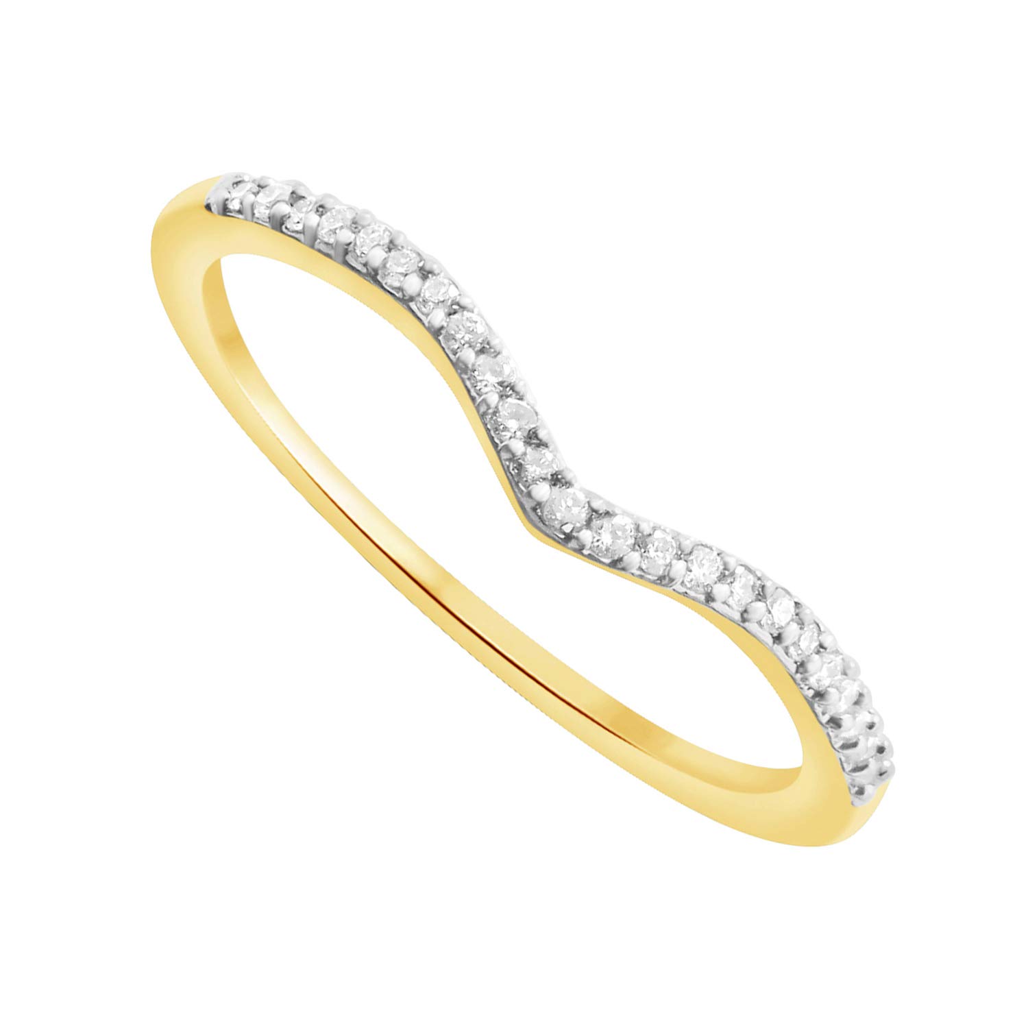 0.08 CTTW Diamond Half Eternity Ring/Anniversary Band Round cut Natural Diamond Ring in 10K Yellow Gold