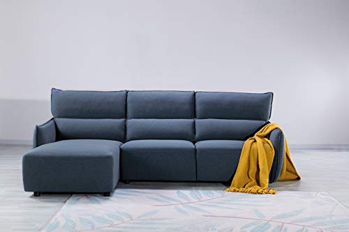 American Eagle Furniture AE-L550 Modern Fabric Upholstered Right Facing Sectional, 98", Blue