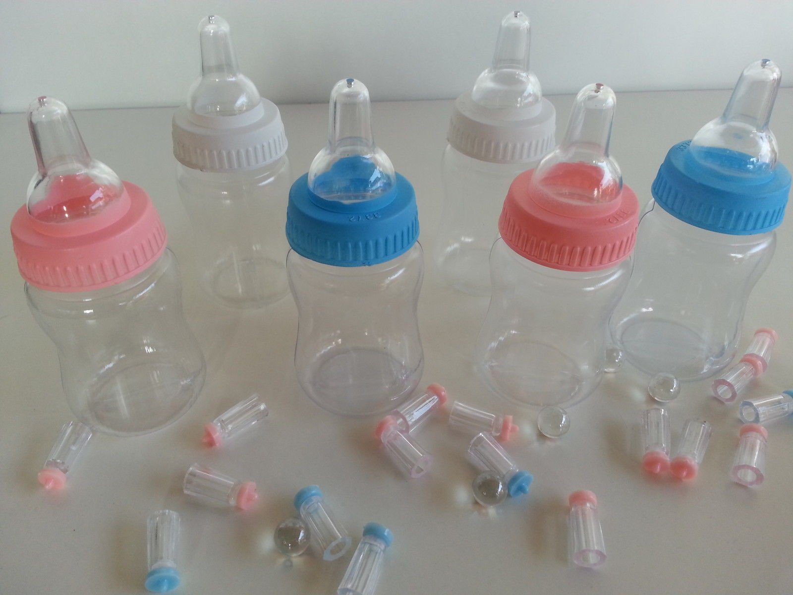12 Fillable Bottles for Baby Shower Game Favors Prize Party Decoration Girl Boy Pink