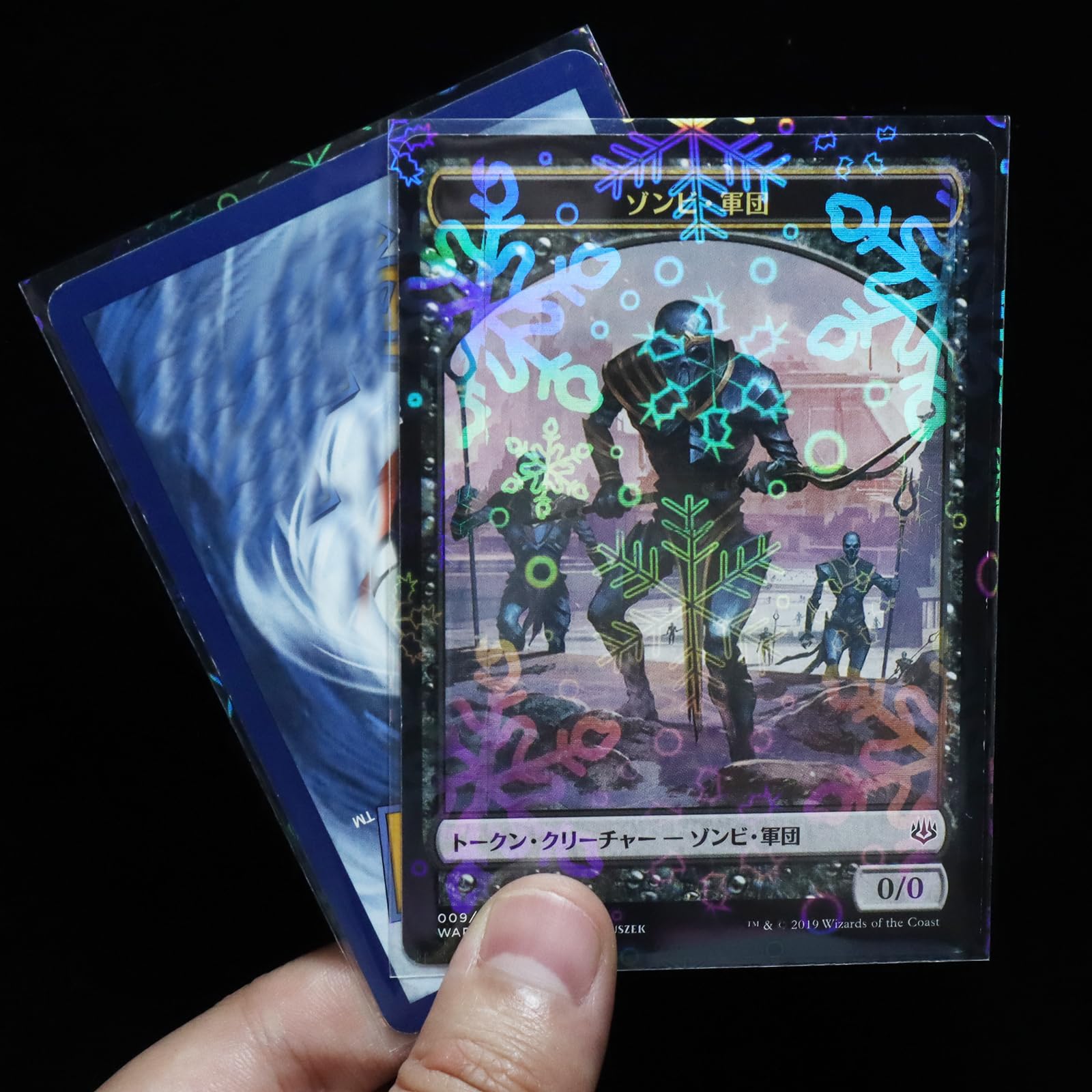 100PCS Snowflake Holographic Foil Card Sleeves for Game Cards Kpop Photocards Top Loading Card Protector (65x90mm)