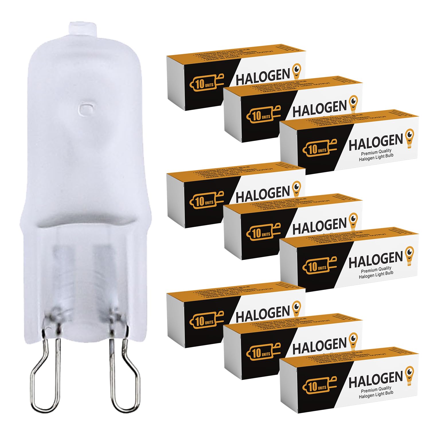 10 Pack Frosted Lense Dimmable Q50/G9/FR/120V G9 JCD 50 Watt 120 Volt T4 JD Type Halogen Speciality Lighting Light Bulb Appliance Oven Range Hood G9 JCD Down Lamp Chandelier Sconce Fixture