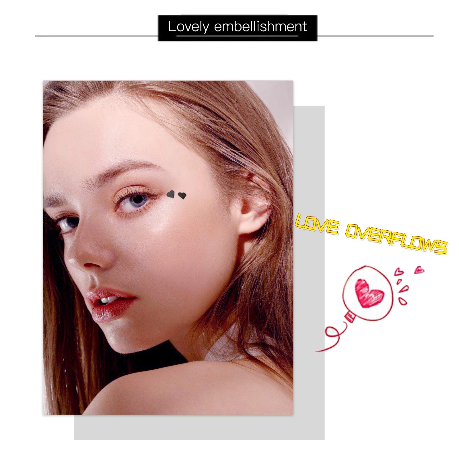 Jutoe 1Pcs Dual Ended Eyeliner Stamp,Waterproof Liquid Eyeliner With Heart Seal Stamp,Long Lasting Seal Eyeliner Pen For Makeup,Eye Decoration Eye Liner Makeup Tool Black No smudge (02# Heart)