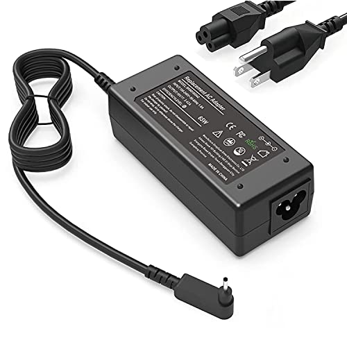 19V 3.42A 65W 45W AC Charger Replacement Acer Aspire 5 A515 R5 Chromebook 11 13 14 15 C720 CB3-532 CB5 Spin SP111 Swift SF315 TravelMate Spin B118 Spin SP513 Power Cord(Two Connectors Included)