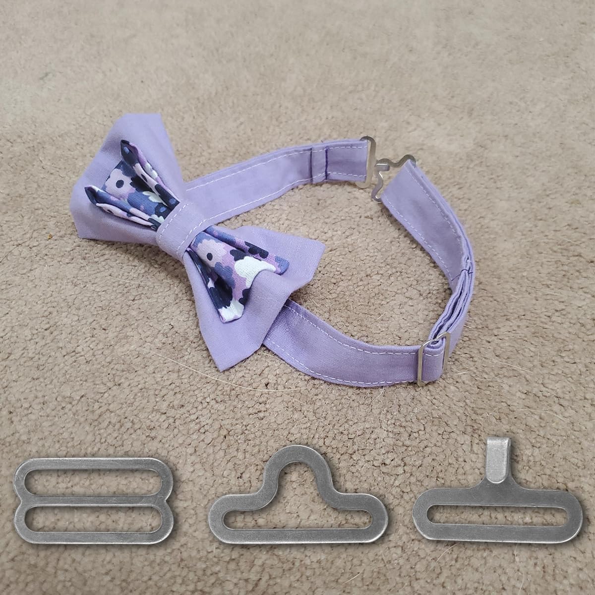 100 Sets Adjustable Bow Tie Hardware Clip Set, Metal Cravat Clip Hook Fastener for Necktie Strap