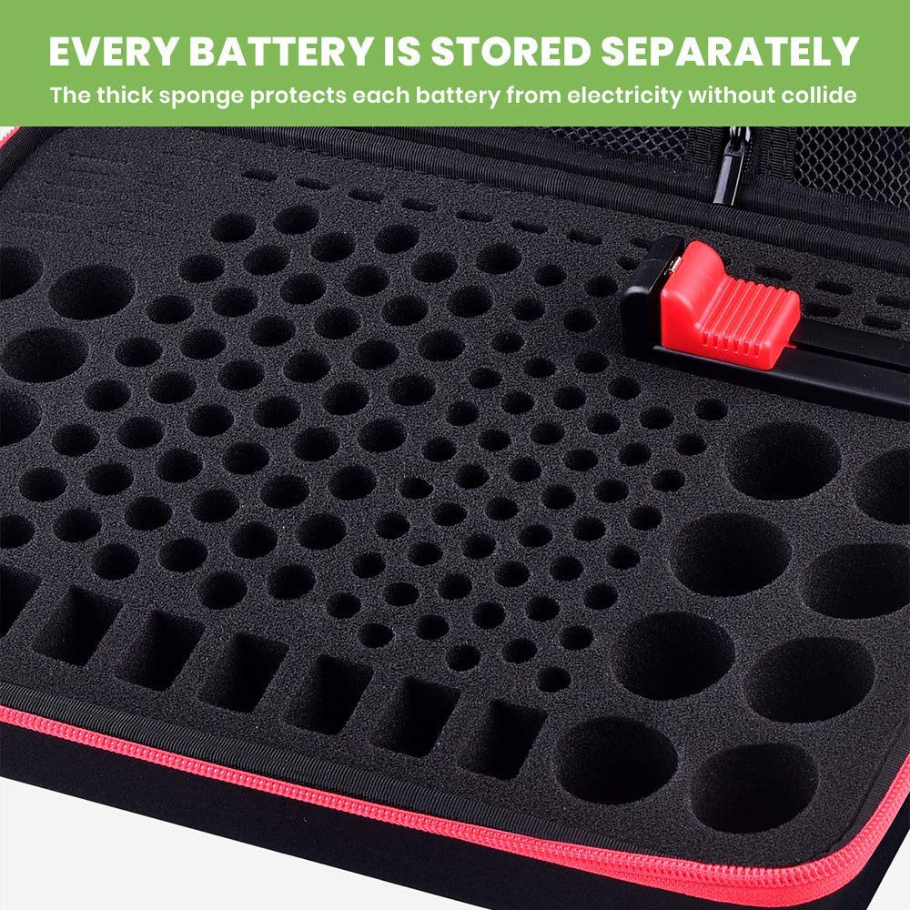 2 Pcs Battery Organizer Holder- Batteries Storage Containers Box Case with Tester Checker BT-168. Garage Organization Holds 225 Batteries AA AAA C D Cell 9V 3V Lithium LR44 CR2 CR1632 CR2032