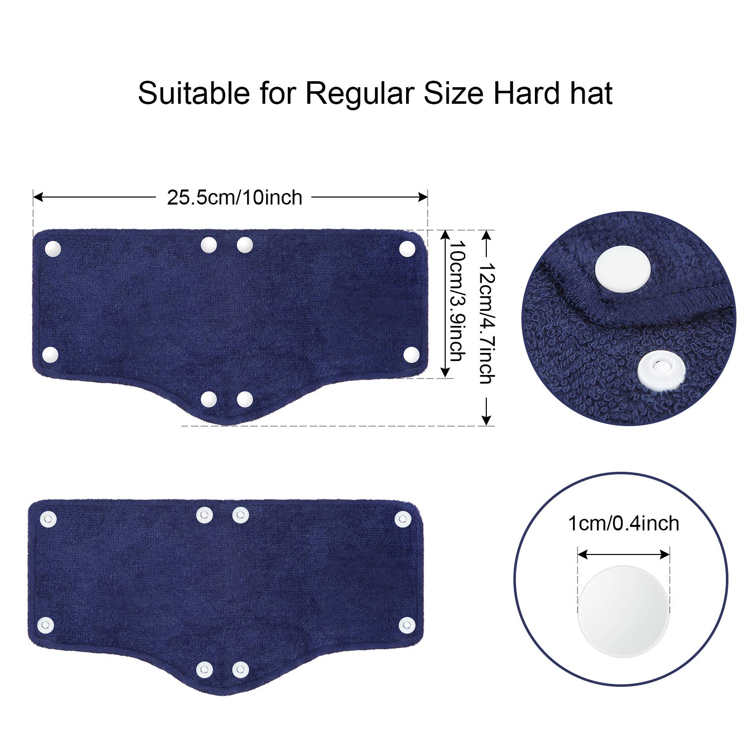 10 Pack Hard Hat Sweatband Cotton Sweatband Hard Hat Liner Washable Hard Safety Hat Sweatband Blue Sweatband Snap Hard Hat Accessories