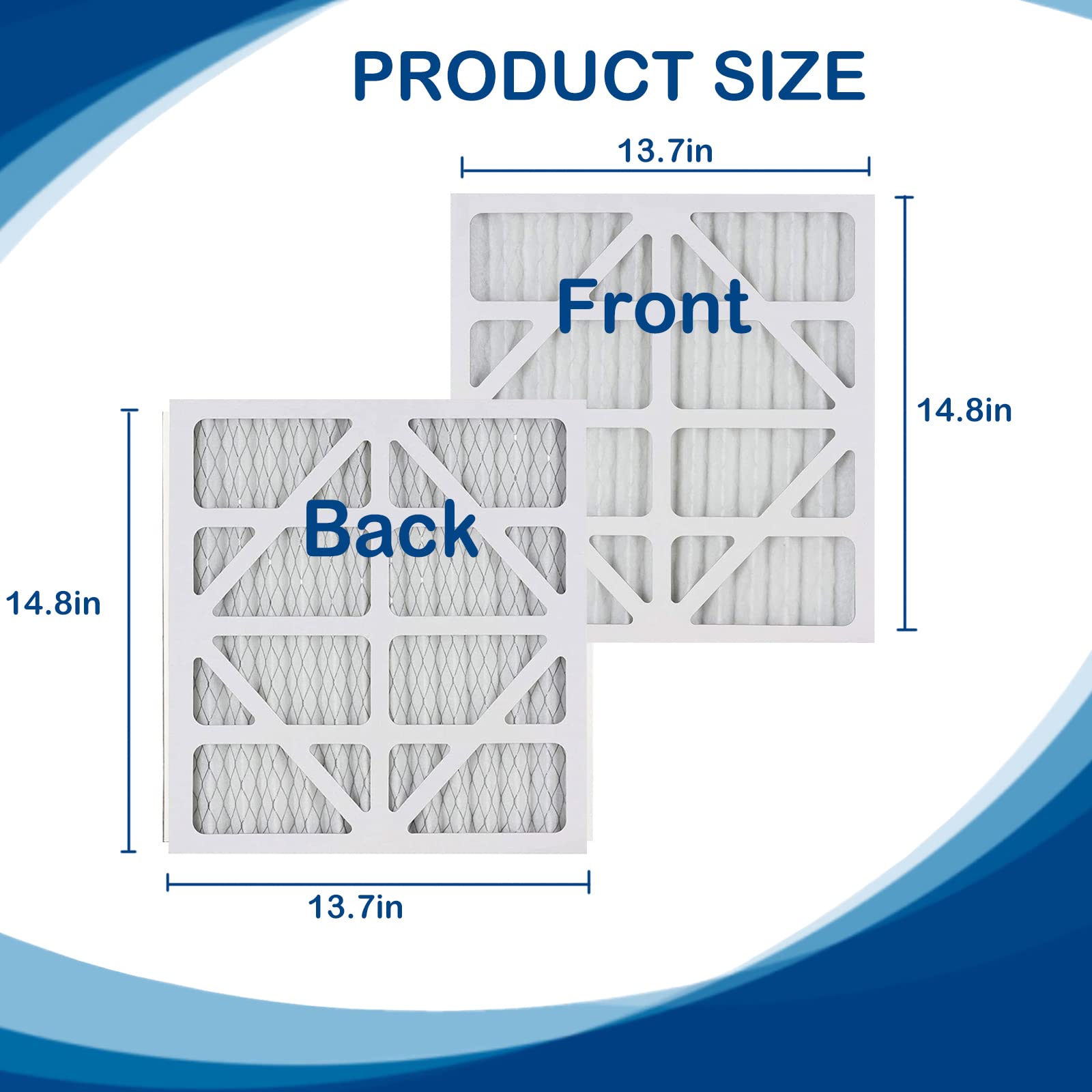 10 Pack HEPA550 Air Filter Replacement Set MERV-13 Compatible with AlorAir CleanShield HEPA 550, 13.7"×14.8"×0.8"