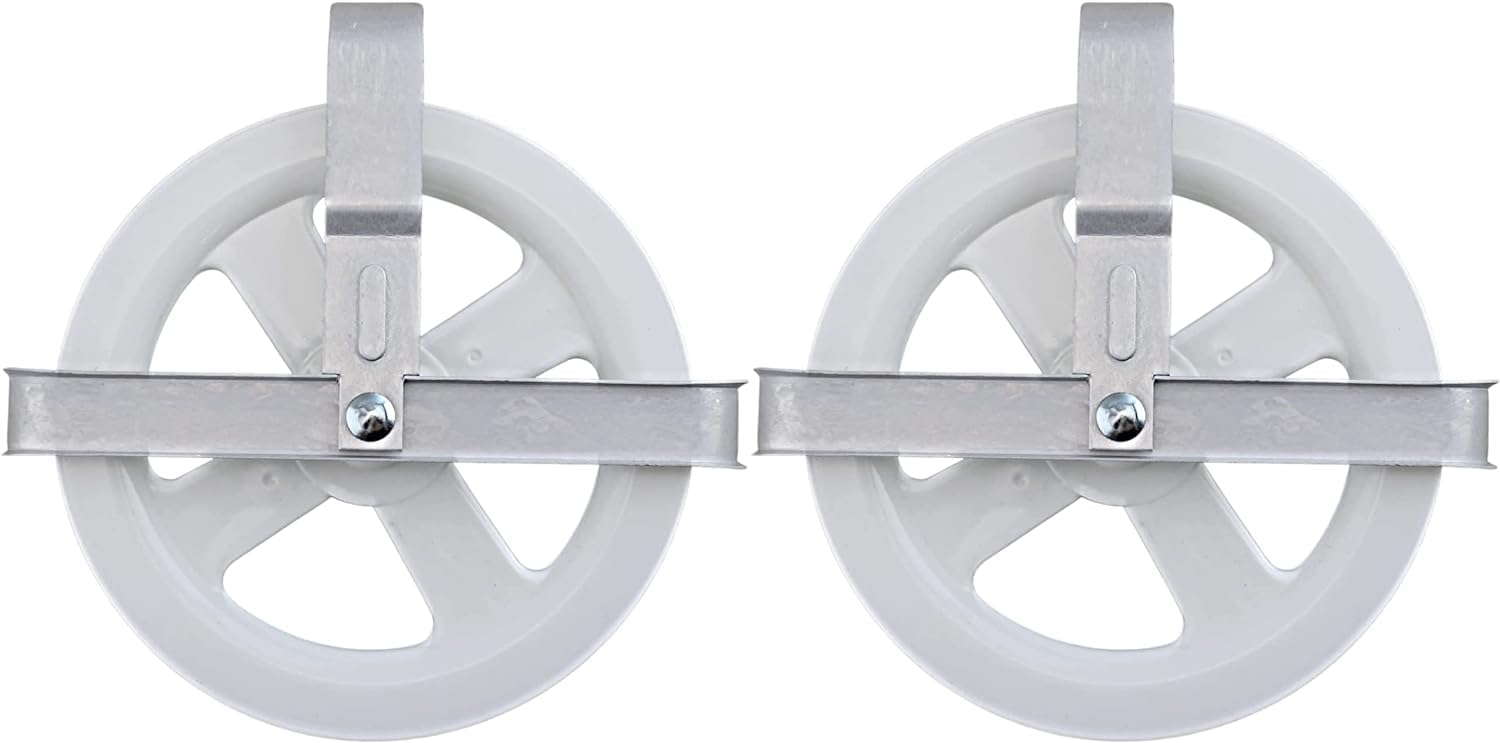 2 Pack Clothesline Pulley HIGH Grade Impact Plastic 5" Wheel Weather Resistant High Grade Impact - Features Aluminum Axle Rustproof Weather Resistant - Pulley For Outdoor Drying Clothes.