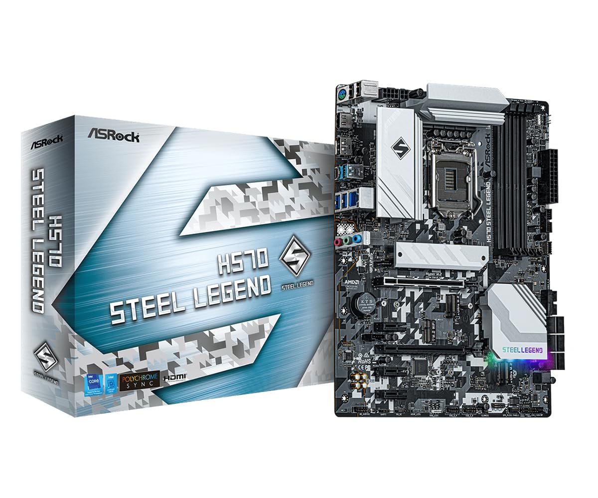 ASRock H570 Steel Legend Compatible with Intel 10th and 11th Generation CPU (LGA1200) H570 Chipset ATX Motherboard