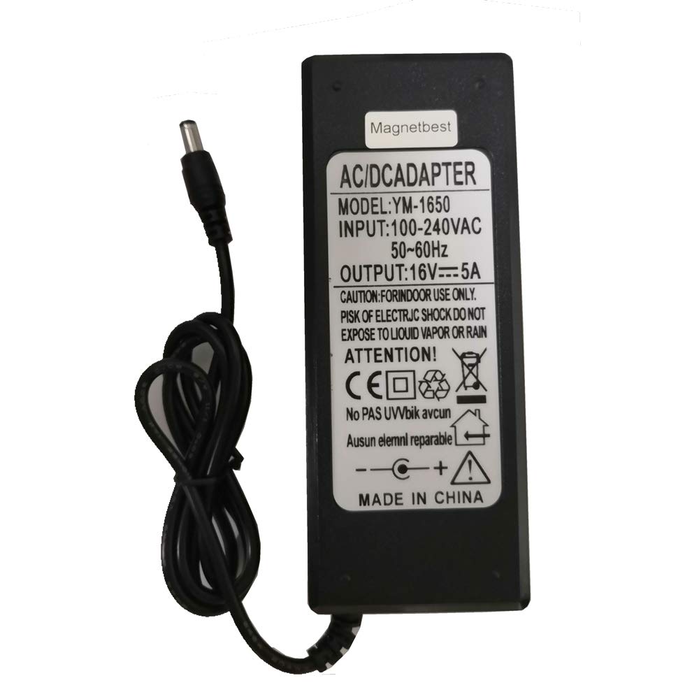 16V5A Switching Power Supply Charger 16V 5A 80W AC DC Adaptor for LED Light CCTV for Speaker Sound DC 5.52.5/5.52.1 mm with AC Cable