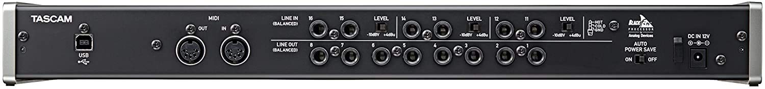Tascam US-16x08 Rackmount USB Audio/MIDI Interface with Pro Headphone and Pair of EMB XLR Cables and Gravity Magnet Phone Holder Bundle