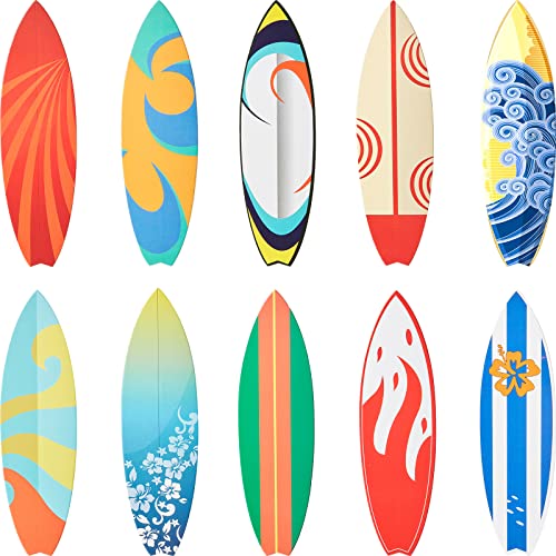 60 Pieces Surfboards Cut Out Accents Tropical Beach Decorations Hawaii Cutouts Paper Surfboard Sign for Summer Bulletin Board Classroom School Surf Party