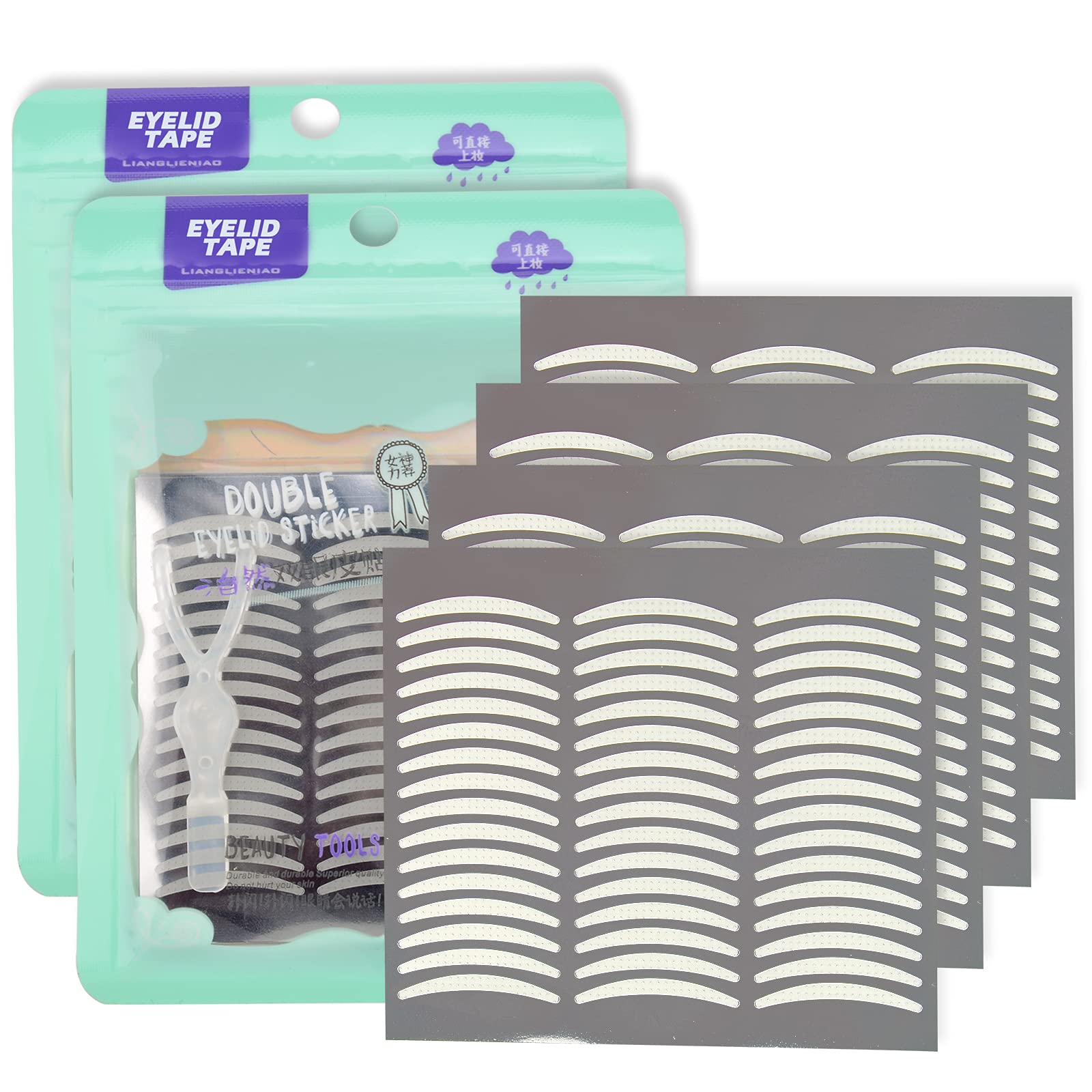 2Bags/656Pcs Invisible Slim Double Eyelid Tapes Lift Strips Stickers, One-sided Sticky, Instant Eyelids Lift, Suitable for Saggy, Hooded, Droopy, Uneven, Mono-eyelids
