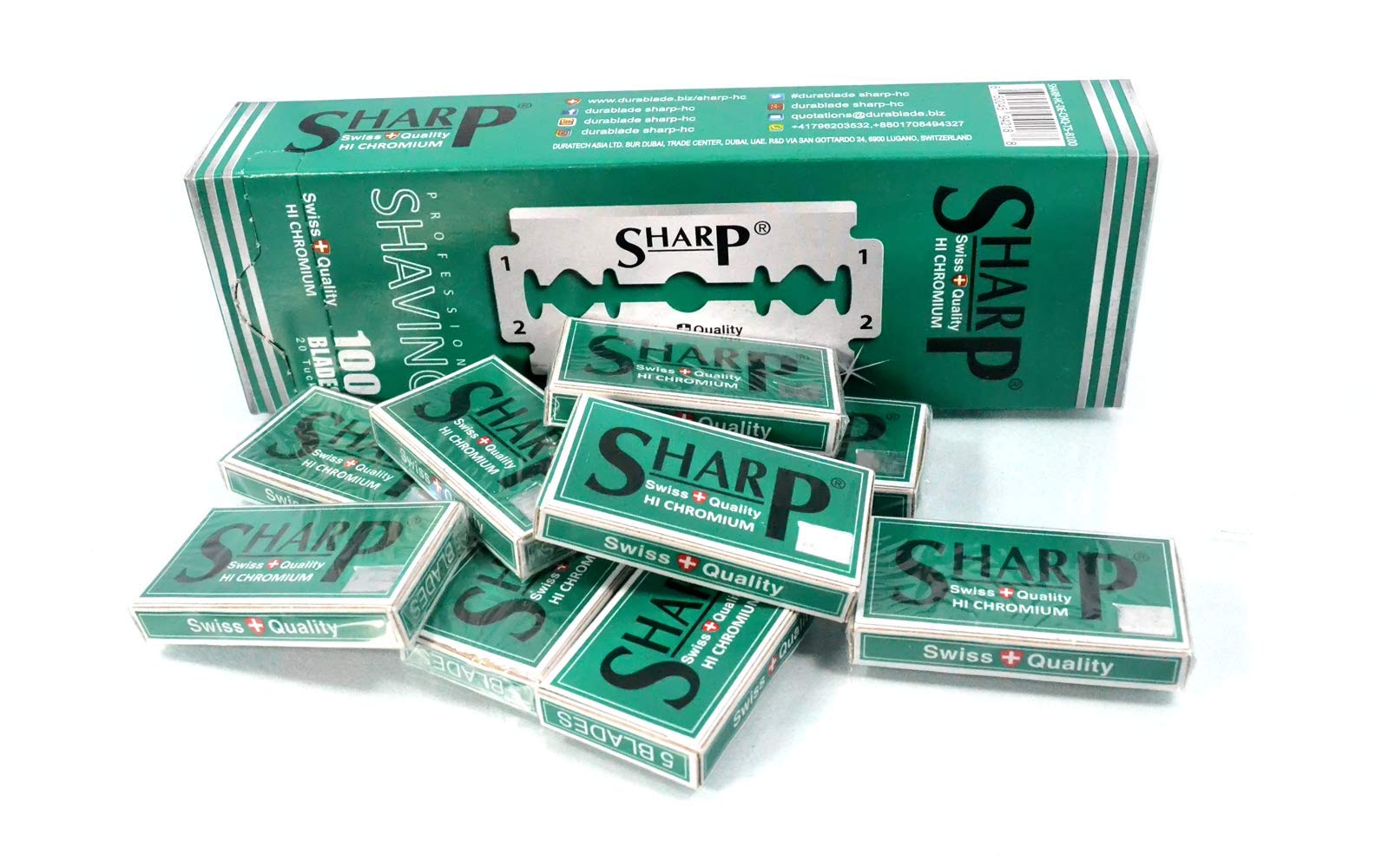 100 Sharp Hi Chromium Double Edge Razor Blades For Safety Razor - Men´s Safety Razor Blades For Shaving For Men For A Smooth And Clean Shave (1 Year Supply)