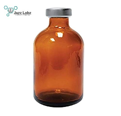 50ml Sterile Amber Vial 2pk Silver Aluminum Seals Gray Rubber stopper