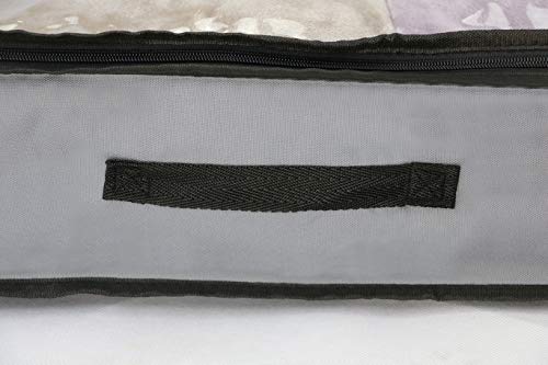 AMJ Foldable Underbed Bags - Pack of 2, Transparent Zip Lid Under Bed Storage Bags for Bedroom Wardrobe, Washable, Dark Gray