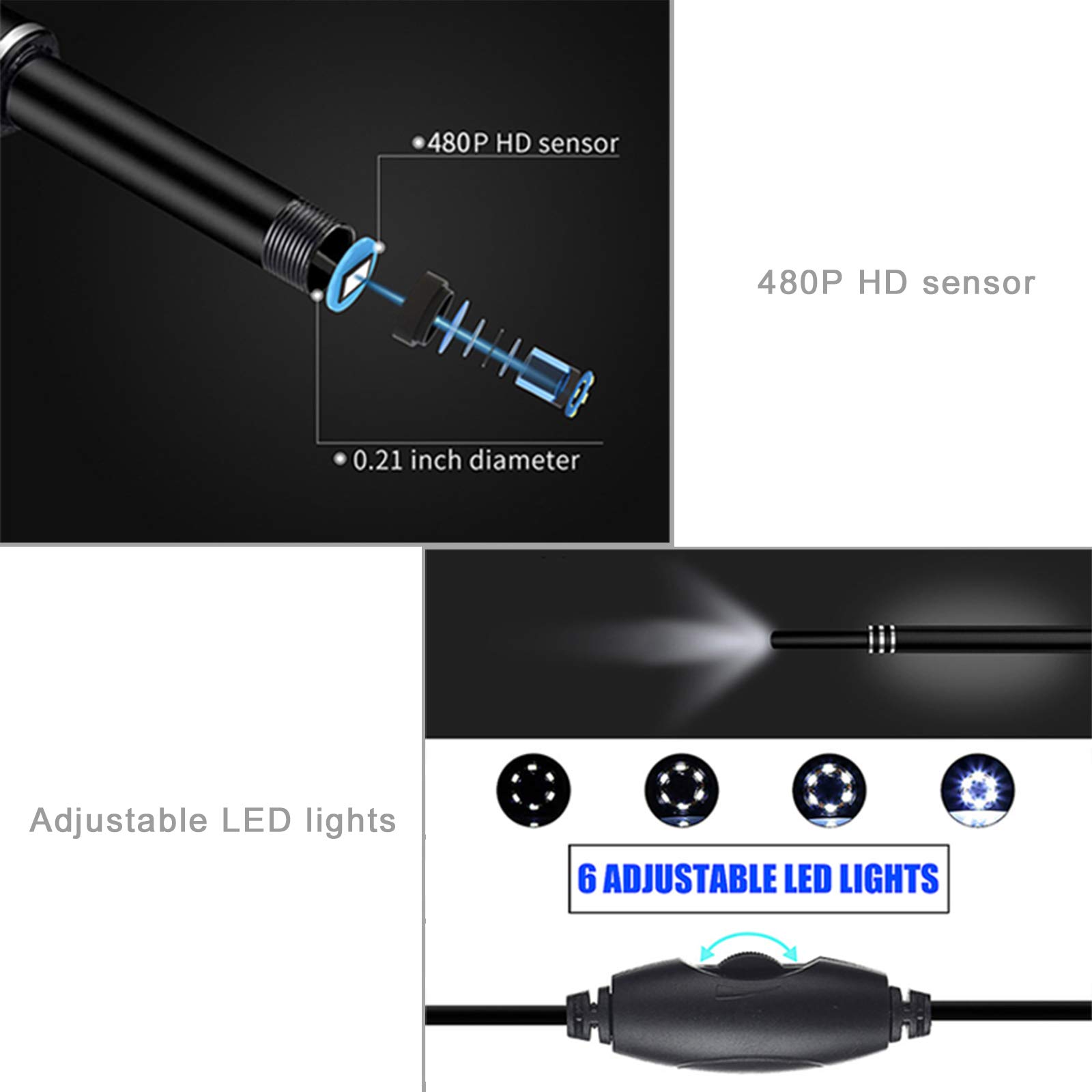 3 in 1 Otoscope iPhone,Endoscope Camera Otoscope Ear Nose Mouth,for Android Devices, Windows & Mac