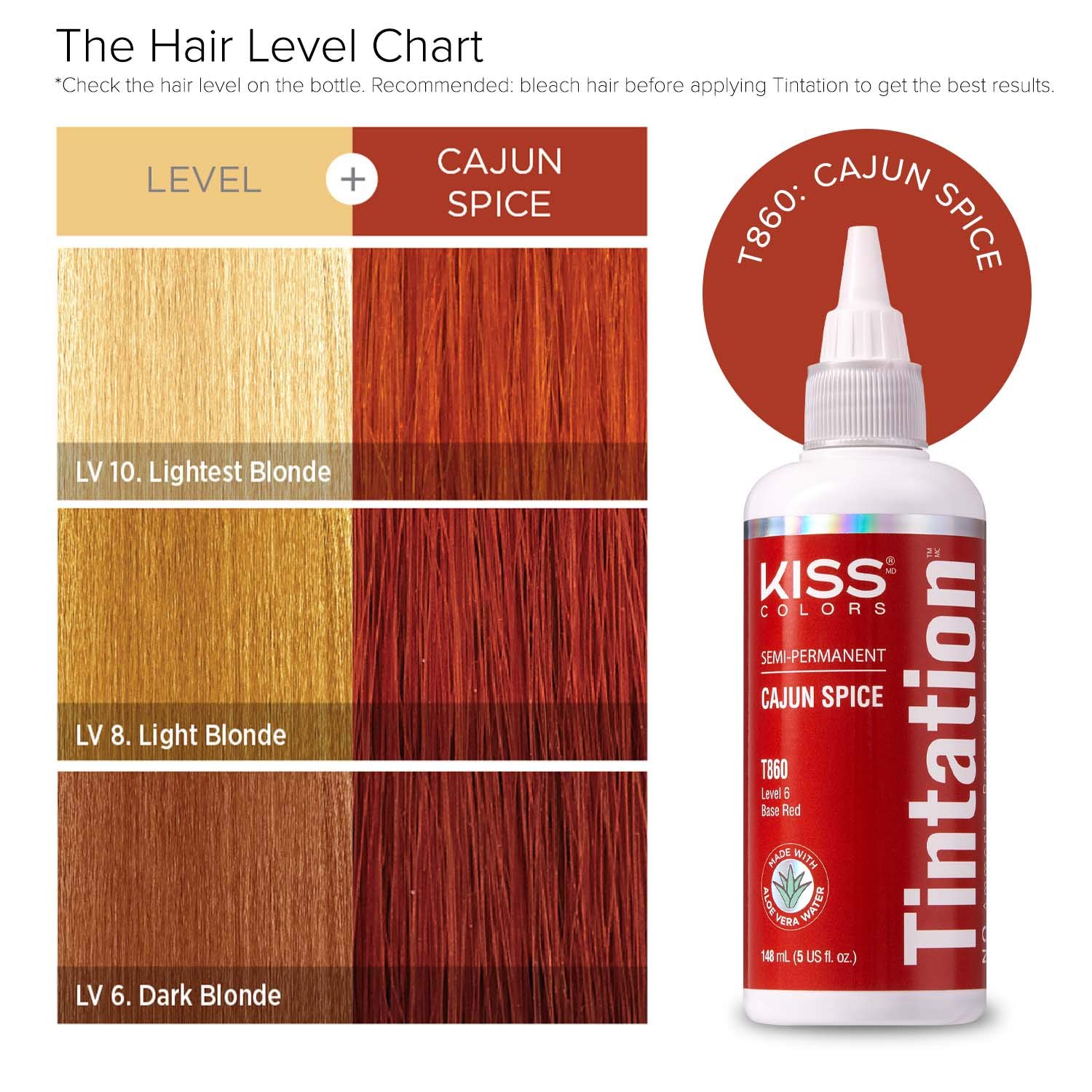 Kiss Tintation Semi-Permanent Hair Color 5 Ounce (Cajun Spice (2 Pack))