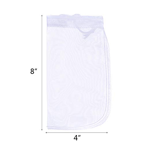 Alegi 180 Micron Aquarium Filter Media Fine Mesh Bag, 8" by 4" Small Resin Filters Media Bags for Fish Tank (8" 4"(4Pcs))