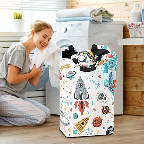 Blueangle Cartoon Rockets Laundry Basket Clothes Hamper Collapsible Durable Dirty Clothes Large Storage Laundry Organizer